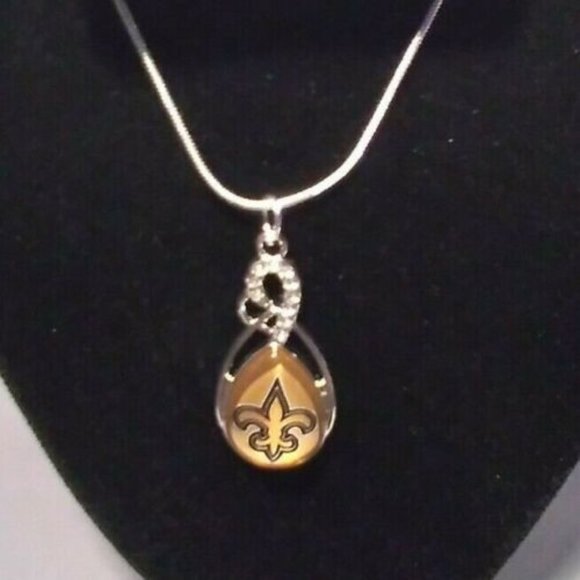 NFL | Jewelry | New Orleans Saints Nfl Football Charm 925 Chain ...